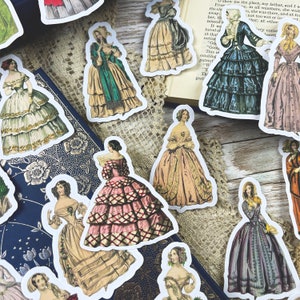 Victorian Ladies Die Cut Ephemera and Sticker Flakes Themed Journal ...