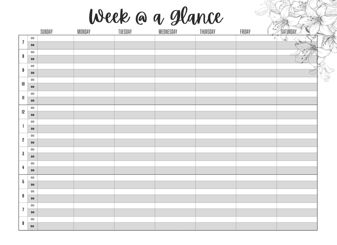Printable Weekly Time Block Planner - Digital Download | Time ...
