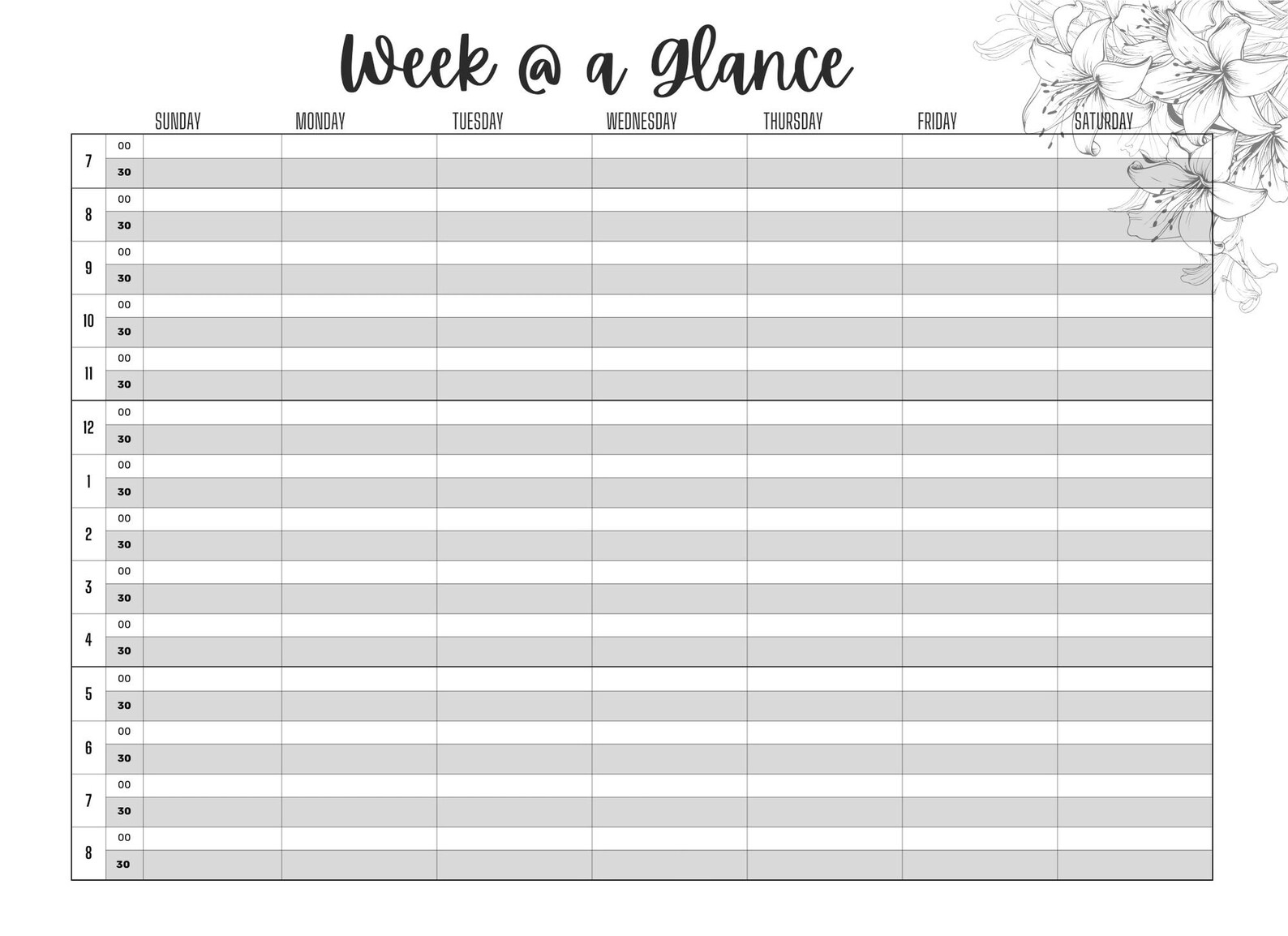 Printable Weekly Time Block Planner - Digital Download | Time ...