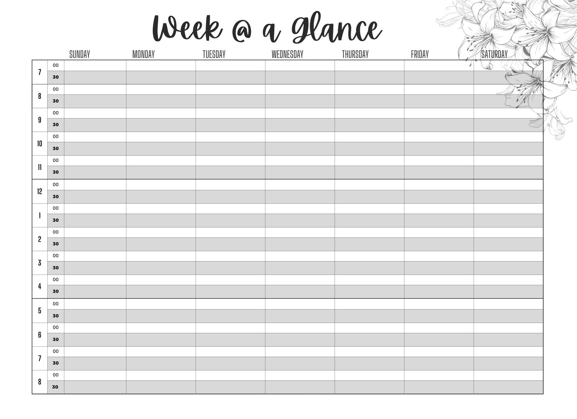 Printable Weekly Time Block Planner - Digital Download | Time ...