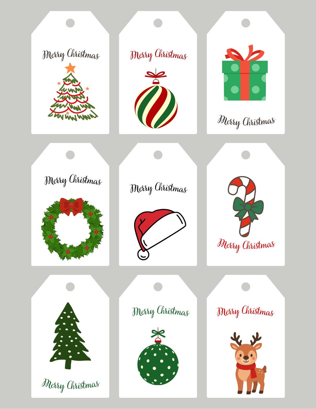 Printable Christmas Gift Tags | Holiday Presents (PDF) - Etsy