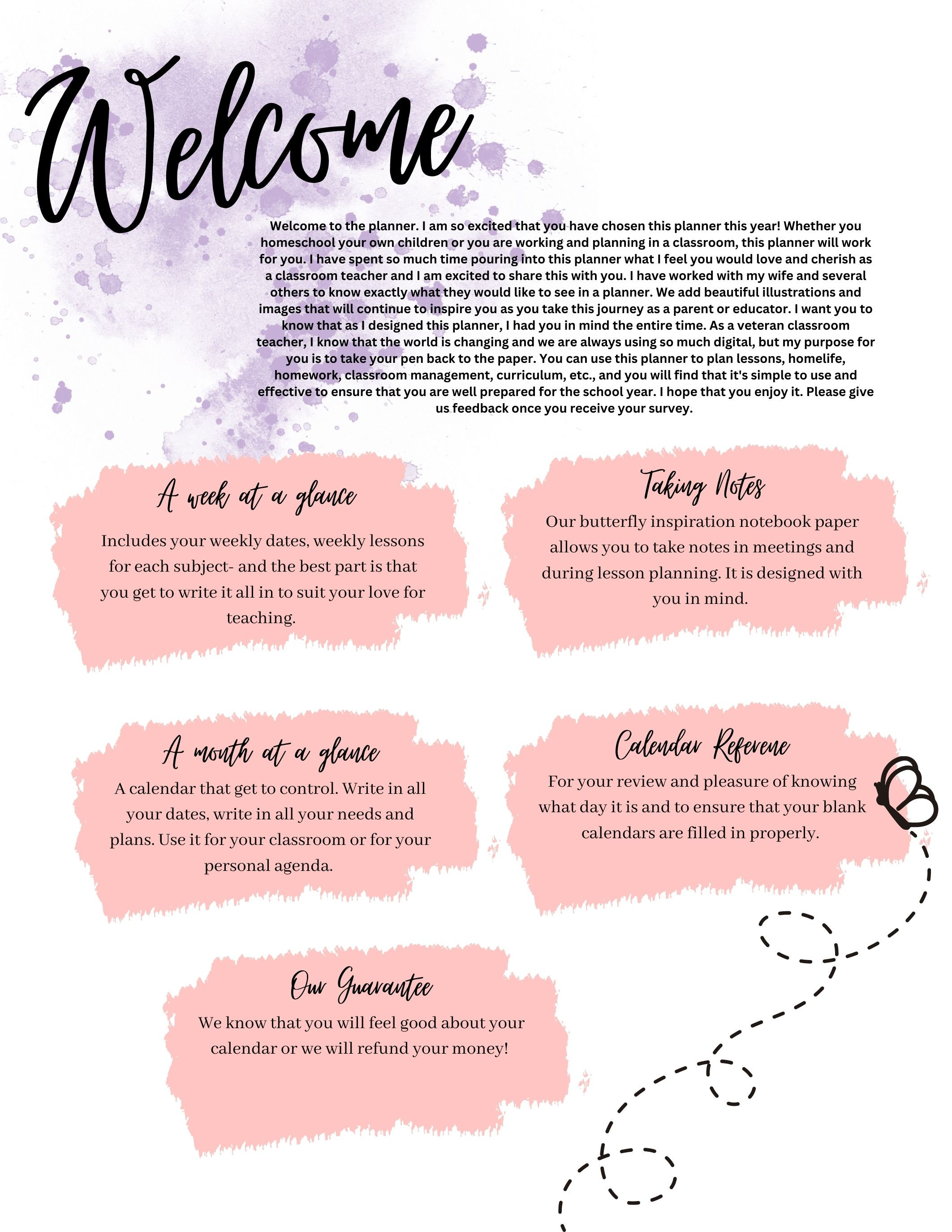 Butterfly Planner Teacher 2023-2024 - Etsy