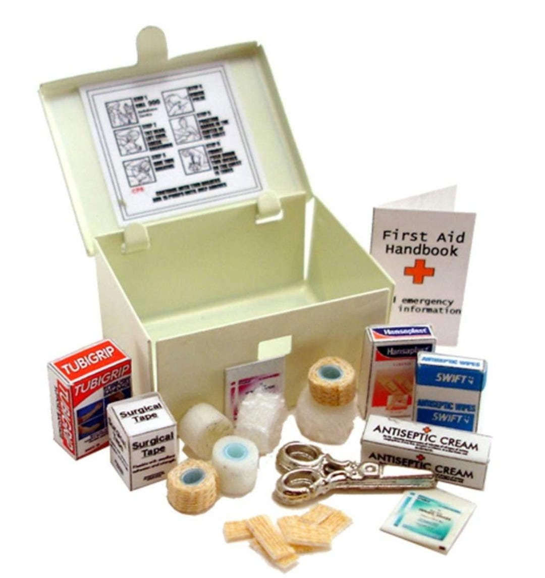 Miniature Dollshouse First Aid Kit Filled With Assortment of First Aid ...