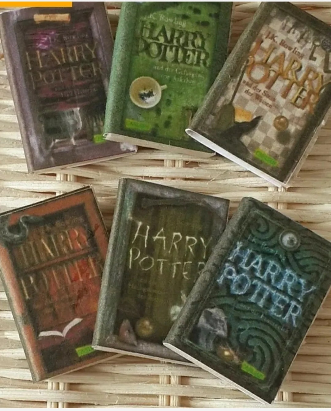 Harry Potter 7 Peice Book Set Miniature Dollshouse 1/12th Scale ...