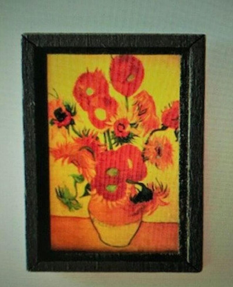 Miniature Dollhouse Vincent Van Gogh Sunflowers Painting 1/12th Scale ...