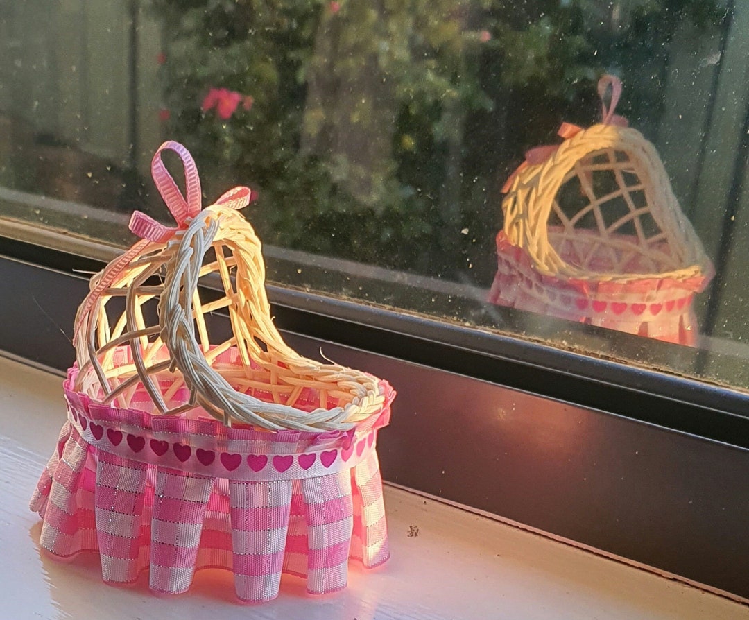 Miniature Dollhouse Rattan Cane Babies Bassinet Handcrafted 1/12th ...