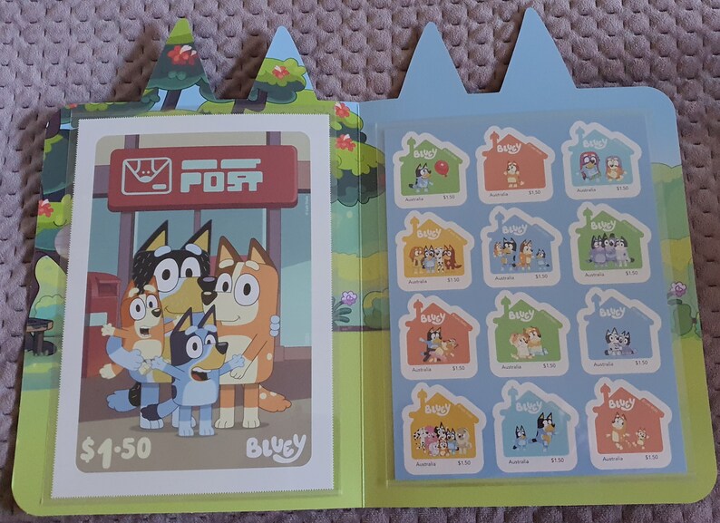 Bluey 2024 Set 12 Stamps & Folder Set Unopened Brand New Factory Seal ...