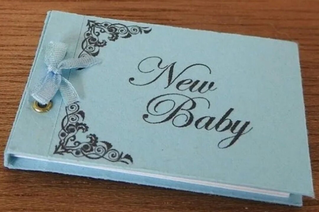 Miniature Baby Boy Light Blue Fillable Photo Album Dollhouse ...