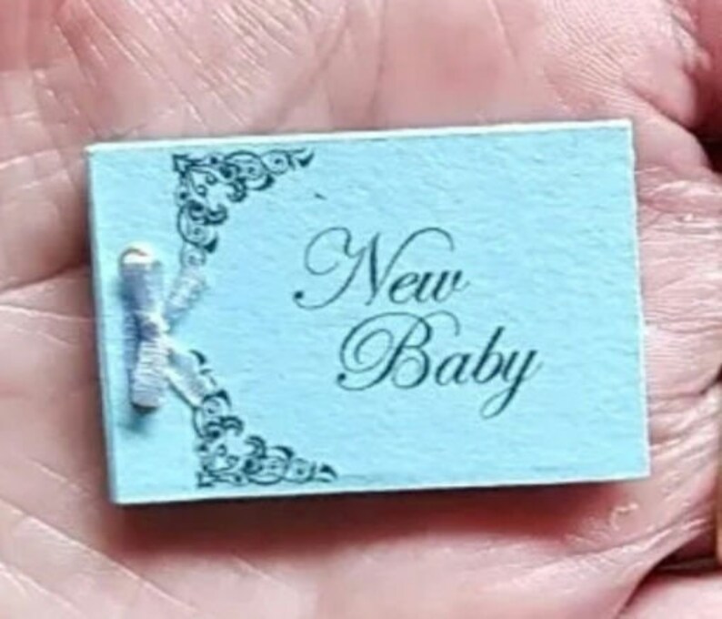 Miniature Baby Boy Light Blue Fillable Photo Album Dollhouse ...