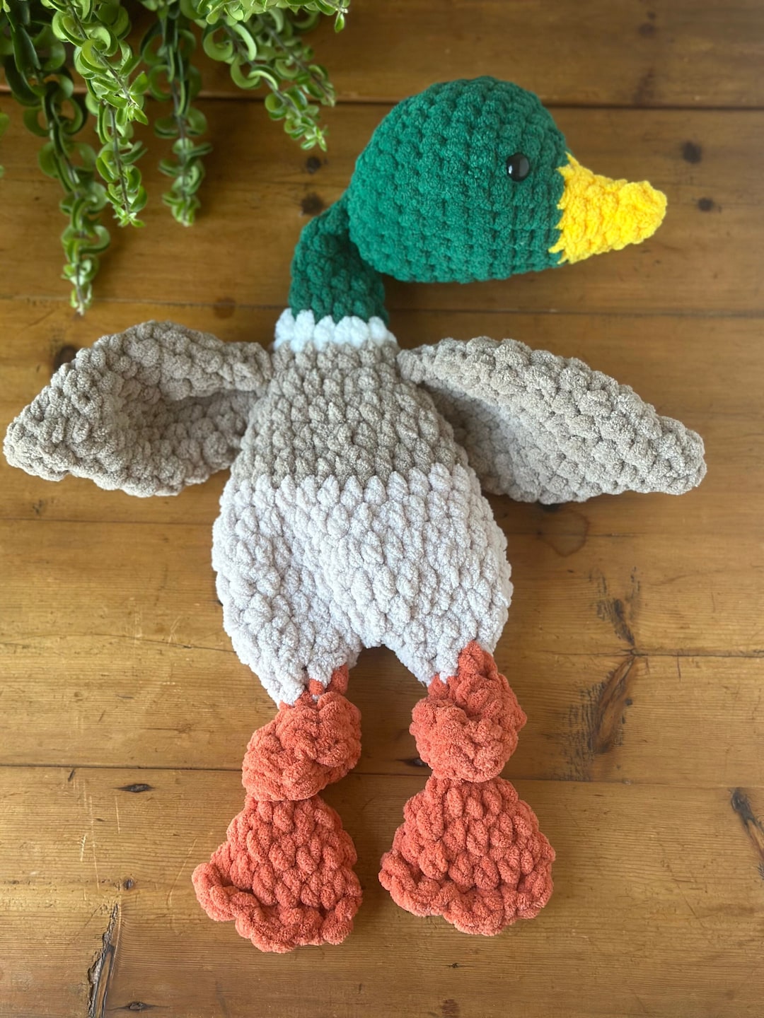 READY TO SHIP- Mallard Duck Snuggler | 18” Stuffed Crochet Cow | Duck ...