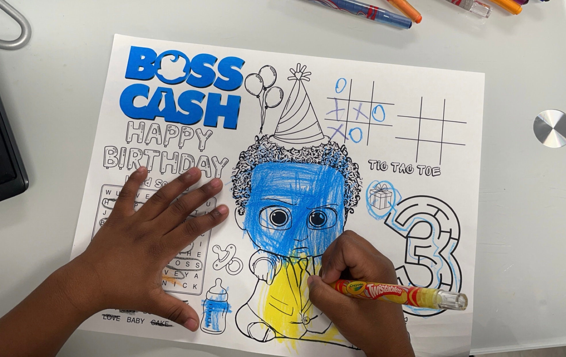 Boss Baby Birthday Coloring Game Sheet - Etsy