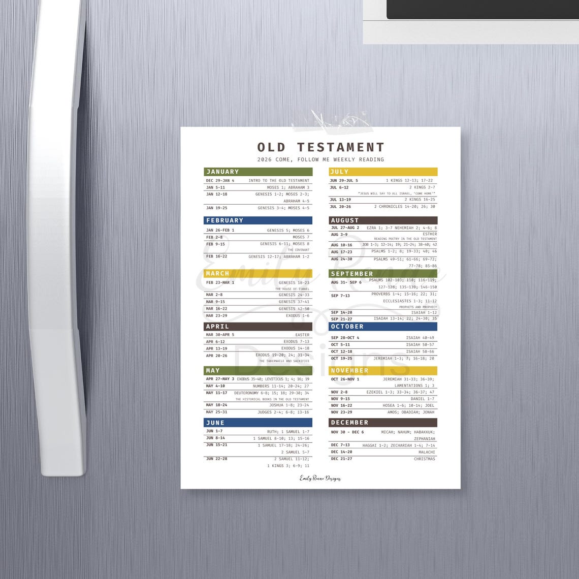 Old Testament Come, Follow Me 2026 Weekly Reading Schedule | LDS Study ...