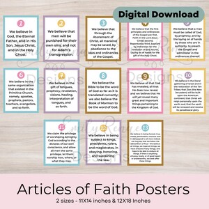 Articles of Faith Posters - LDS Printable Wall Art - 11x14 & 12x18 ...