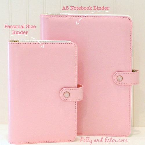 A5 Leather Personal Pink Planner 6 Ring Naibook - Etsy