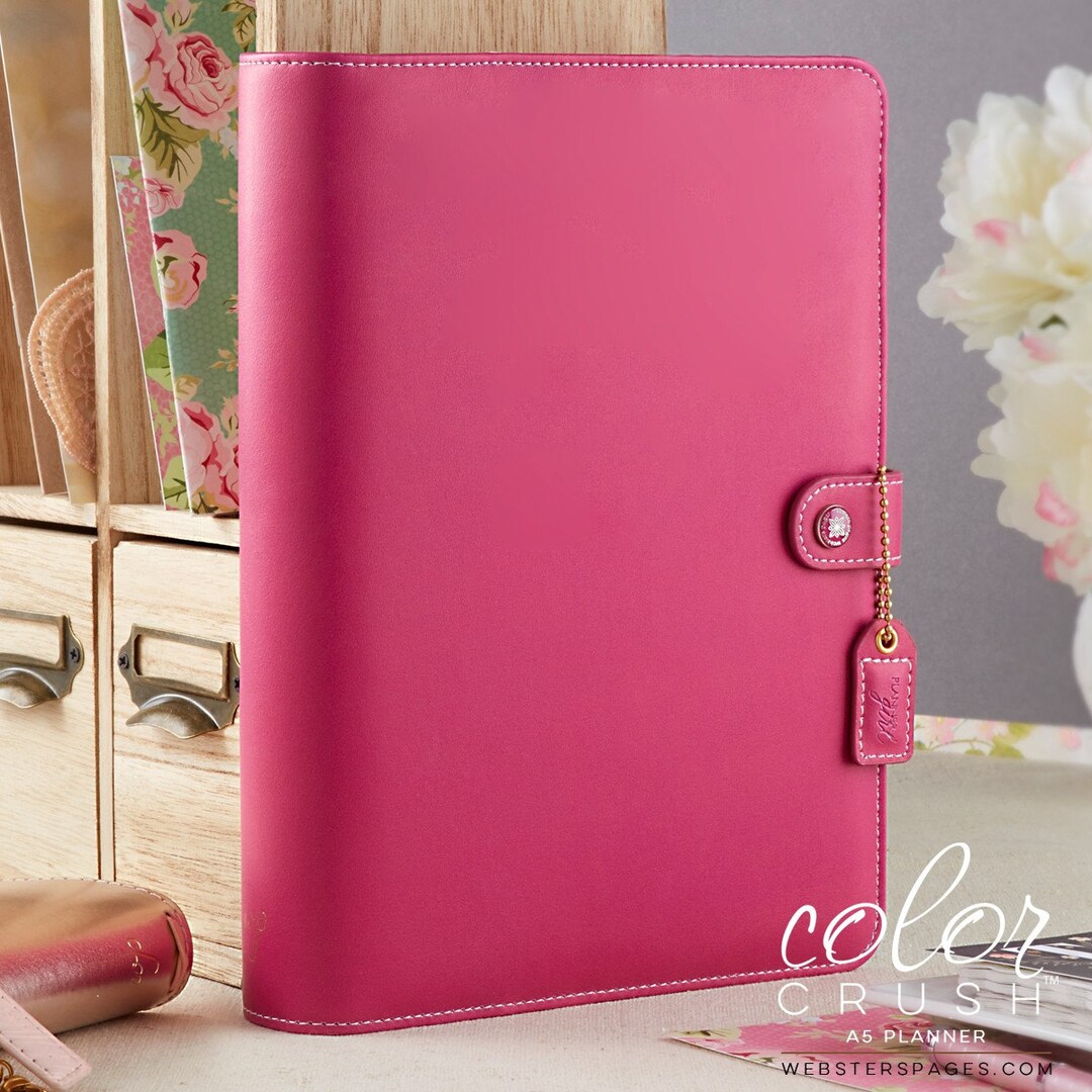 Fuchsia Leather A5 Planner Binder, Color Crush Notebook - Etsy