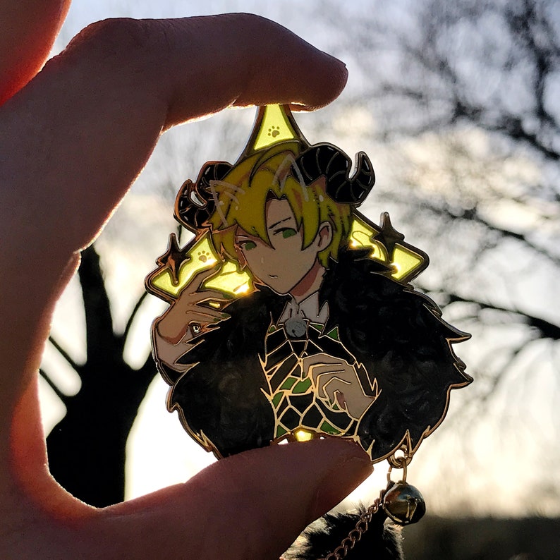 Demon Dangle Pins hard Enamel Pins With Decorative Chains - Etsy