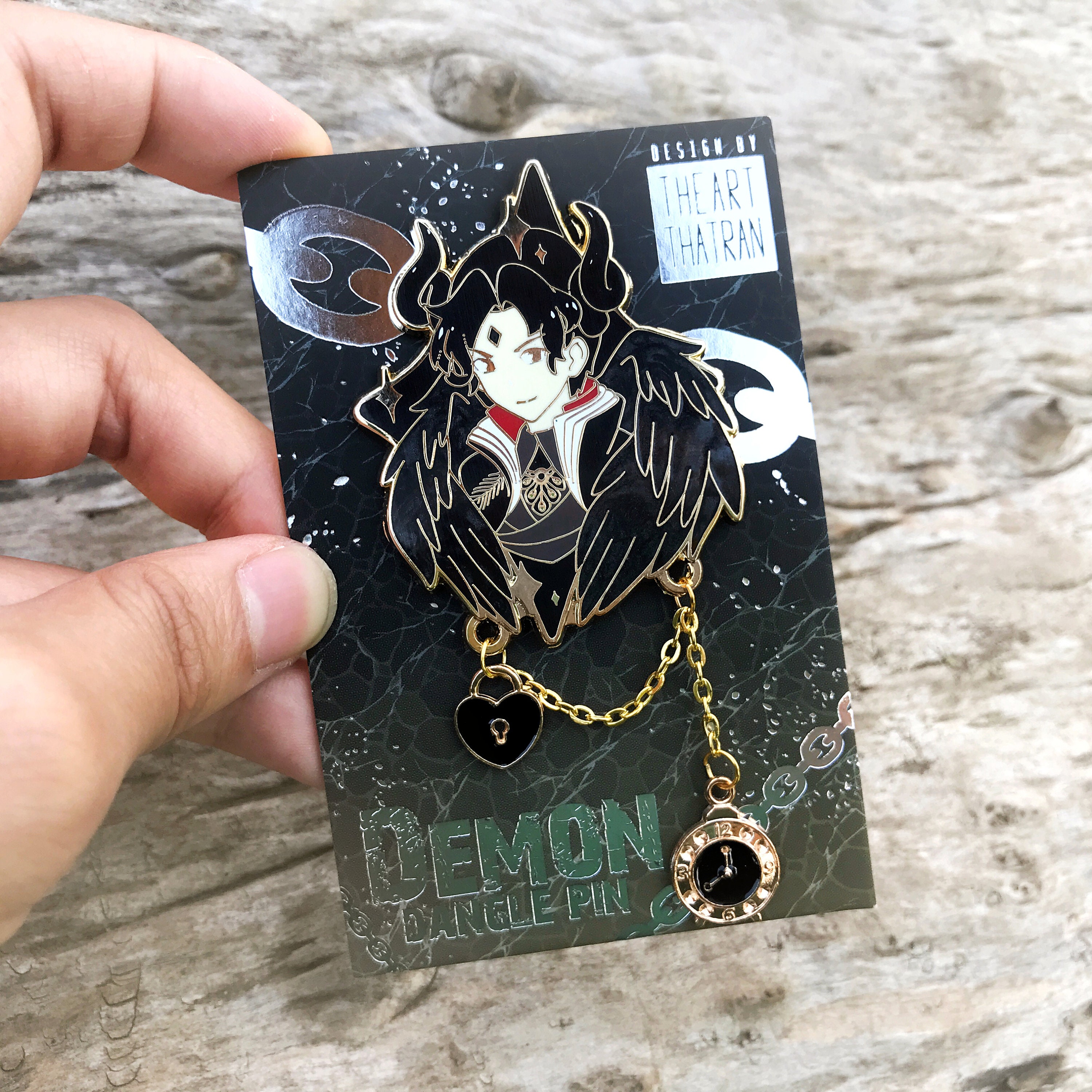 Demon Dangle Pins hard Enamel Pins With Decorative Chains - Etsy