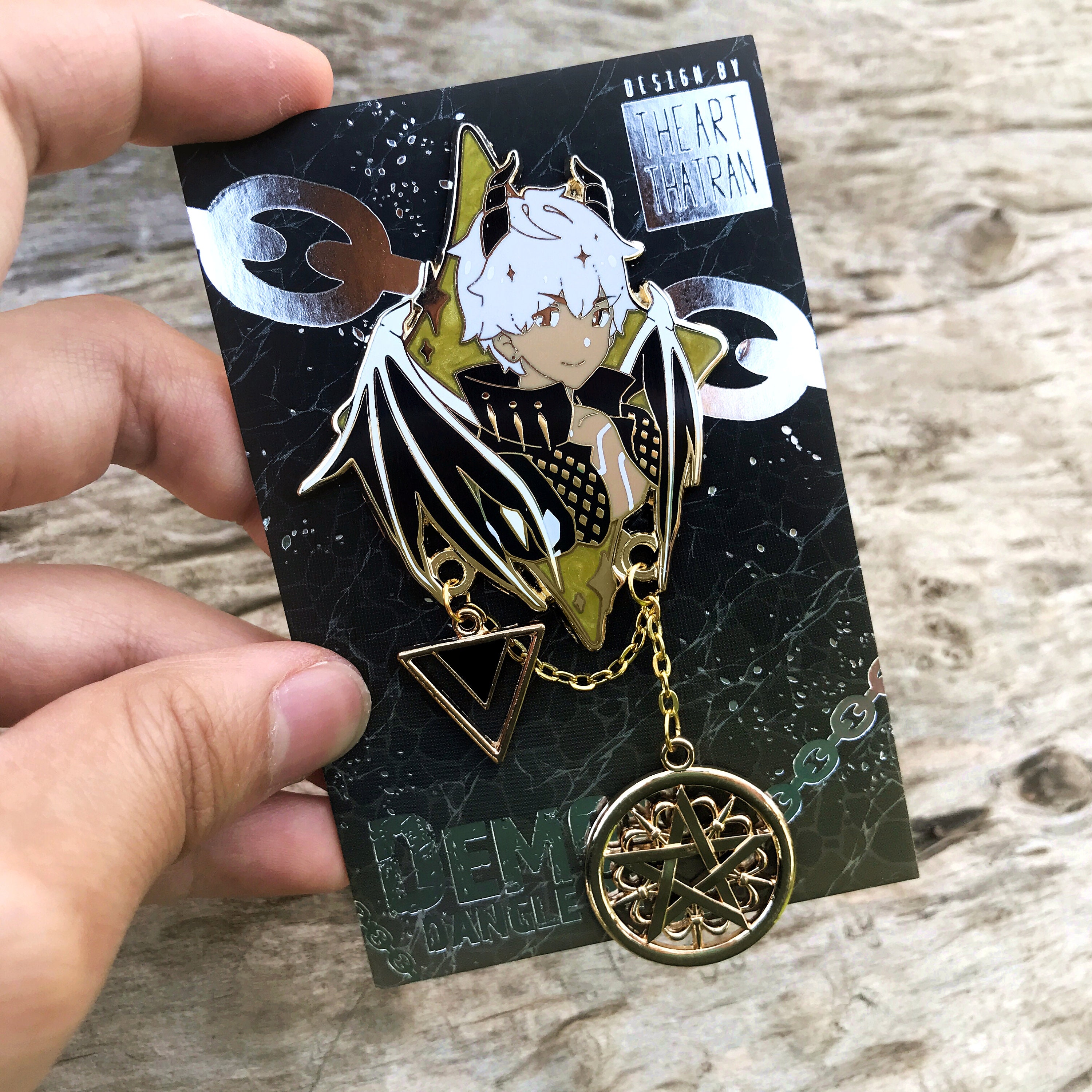 Demon Dangle Pins hard Enamel Pins With Decorative Chains - Etsy