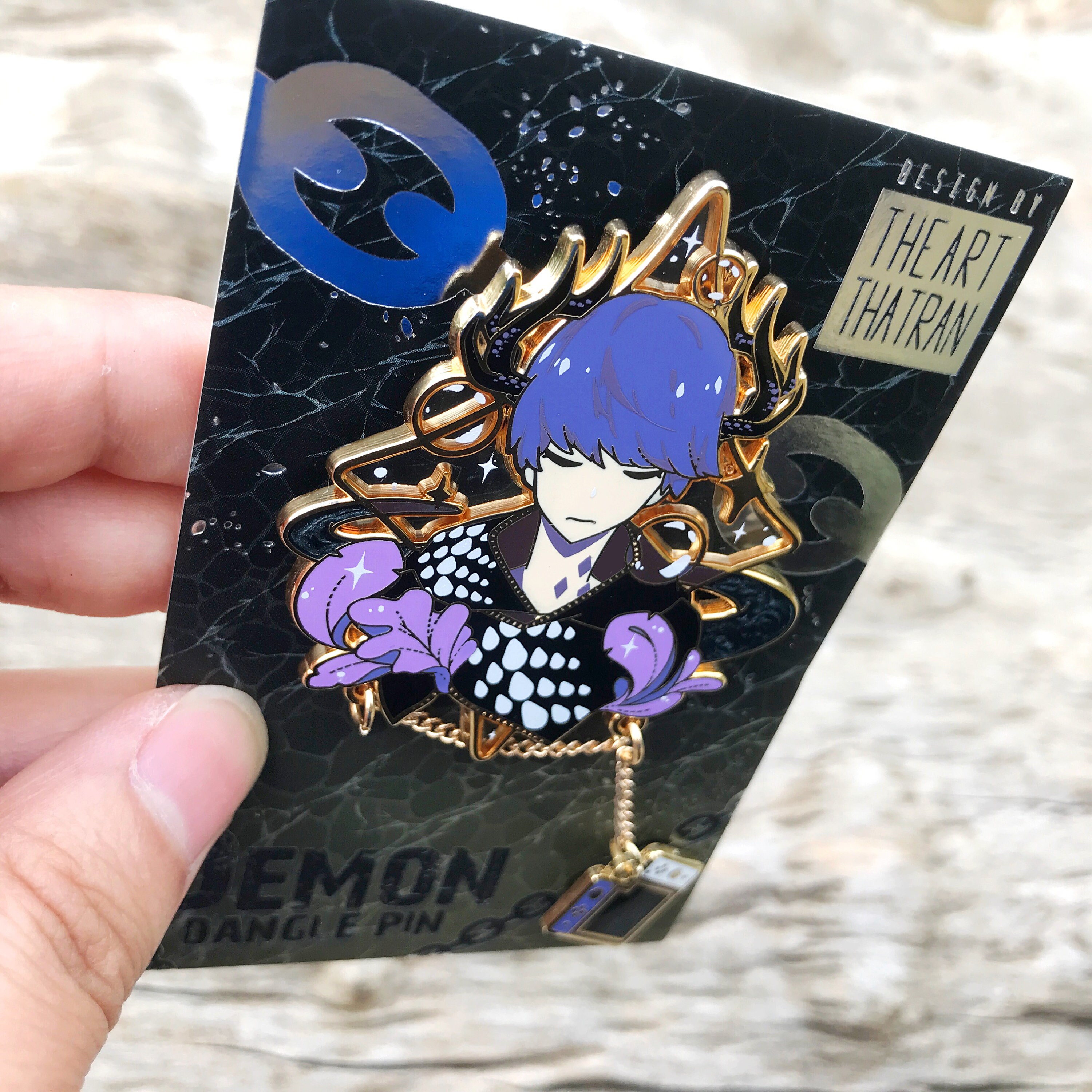 Demon Dangle Pins hard Enamel Pins With Decorative Chains - Etsy