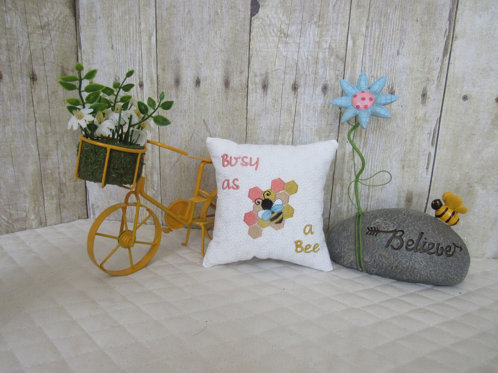 Handmade Embroidered Inspirational Bee Mini Pillows for Tier | Etsy