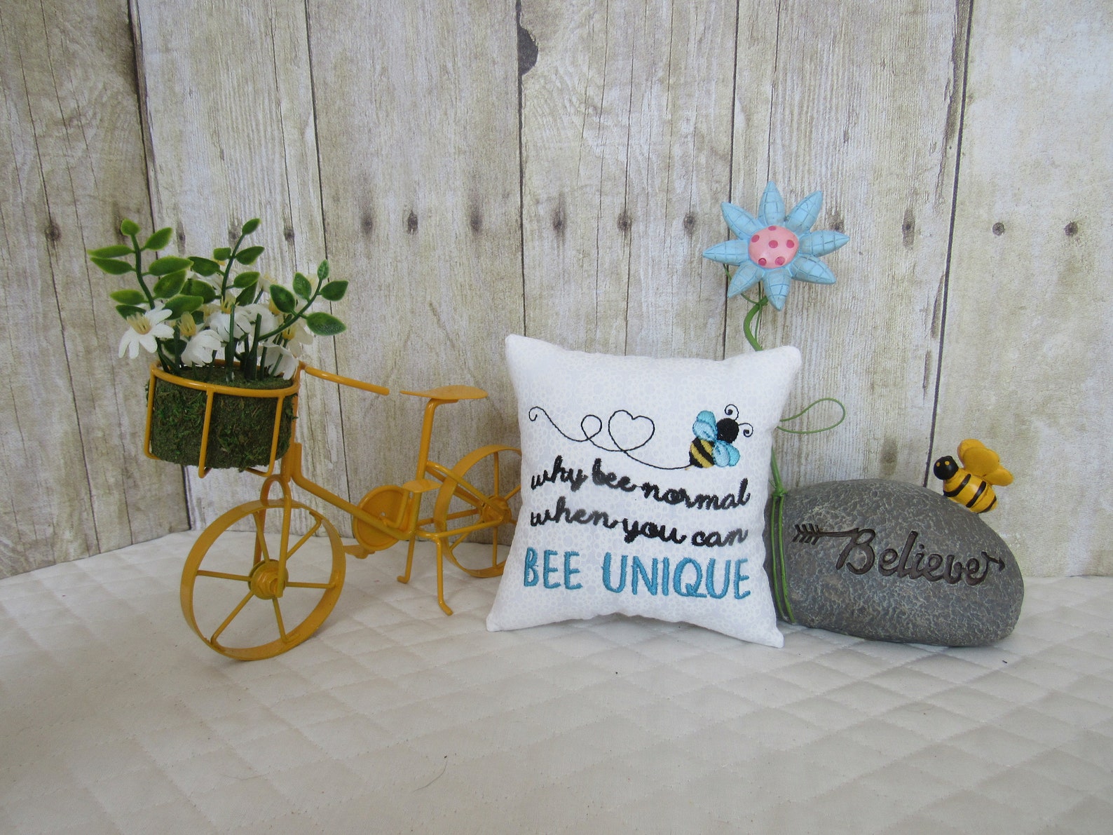 Handmade Embroidered Inspirational Bee Mini Pillows for Tier | Etsy