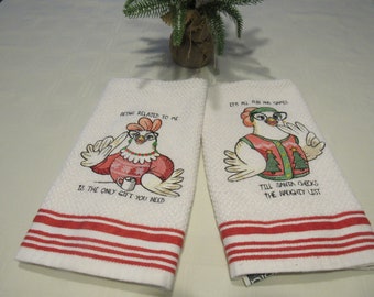 Embroidered Chicken Towels - Etsy