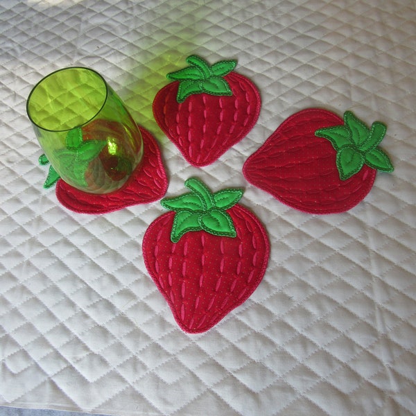 Strawberry Mug Rug - Etsy