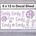 Custom Monogram Decal Sheet | Monogram Sticker Pack | Monogram Bundle ...