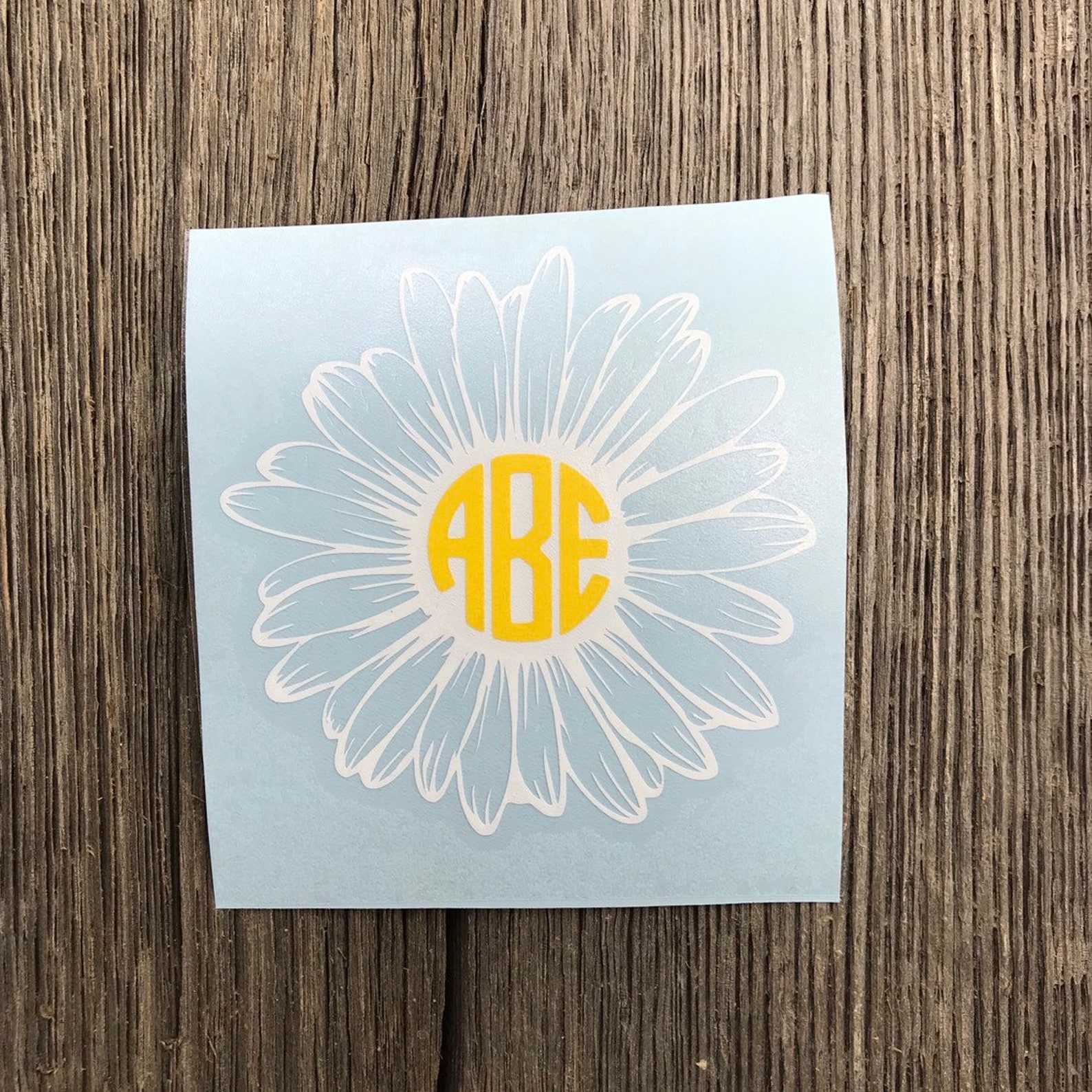 Flower Monogram Car Decal Daisy Monogram Cup Decal Custom | Etsy