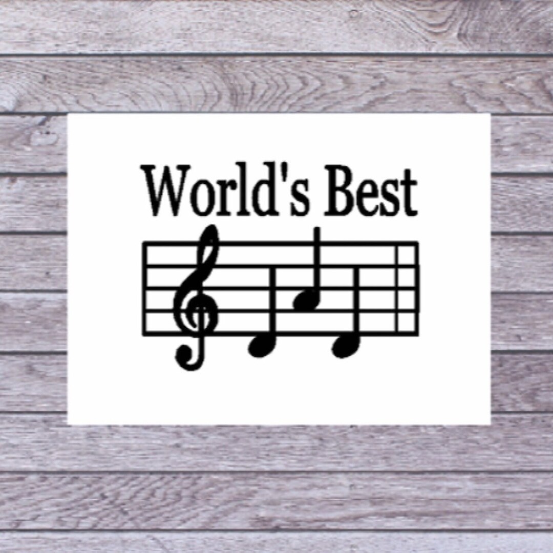 Best Dad Decal Sticker World's Best Dad Musical Note Decal Cup Decal ...