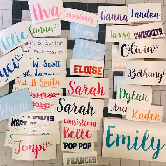 Name Decal for Tumbler Vinyl Name Decal Name Decal Name - Etsy