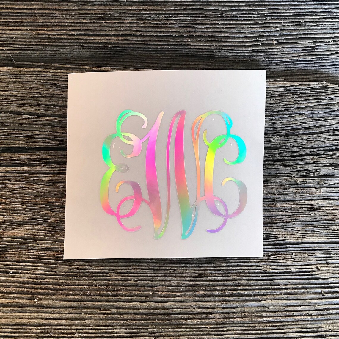 Holographic Monogram Decal for Cars Laptops Water Bottles - Etsy