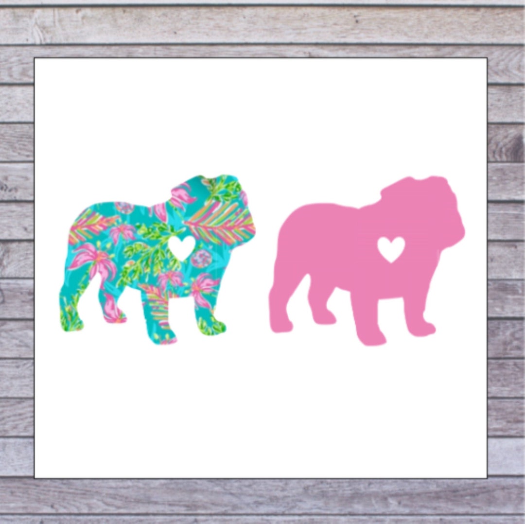 Bulldog Car Decal Bulldog Vinyl Decal Bulldog Tumbler Decal Dog Decal ...