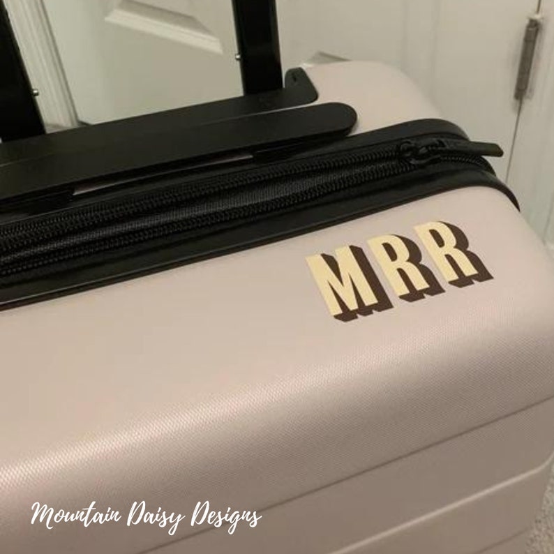 Luggage Sticker Double Layer Vinyl Monogram Decal Sticker - Etsy
