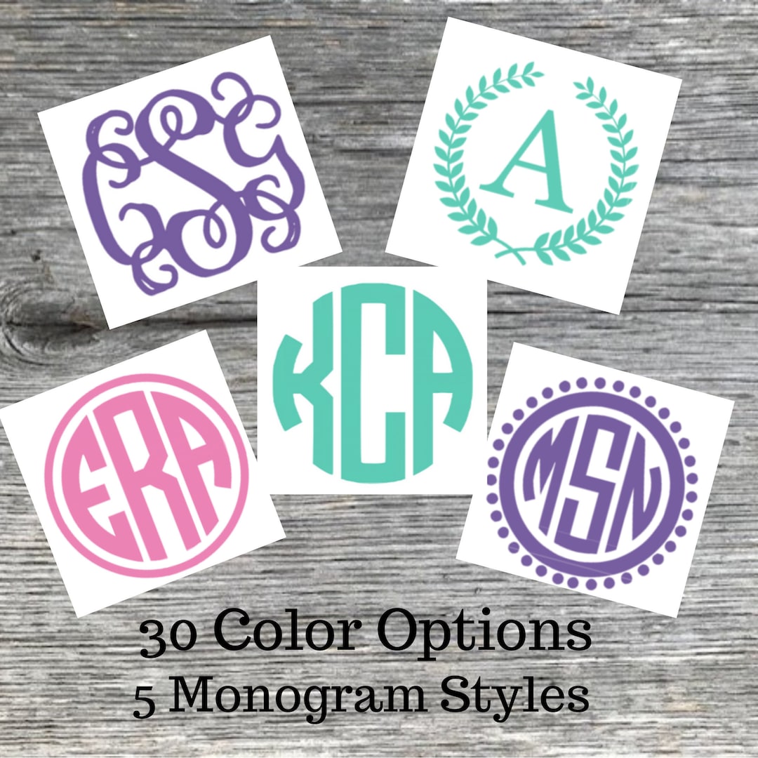 Monogram Laptop Decal | Monogram Laptop Sticker | Monogram Decal ...