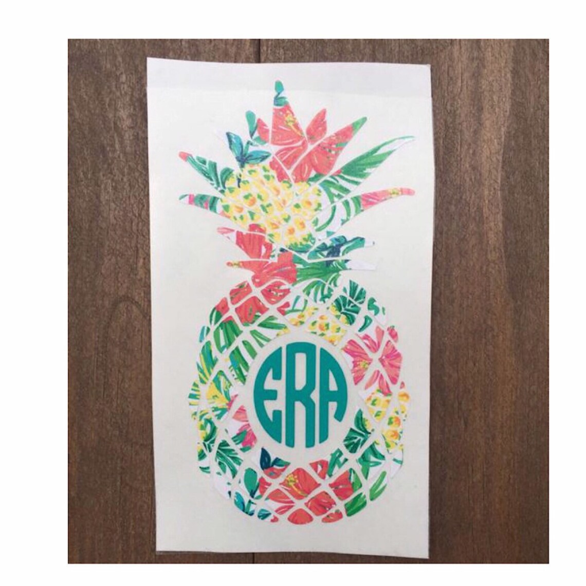 Pineapple Monogram Cup Decal Sticker Custom Monogram Decal | Etsy