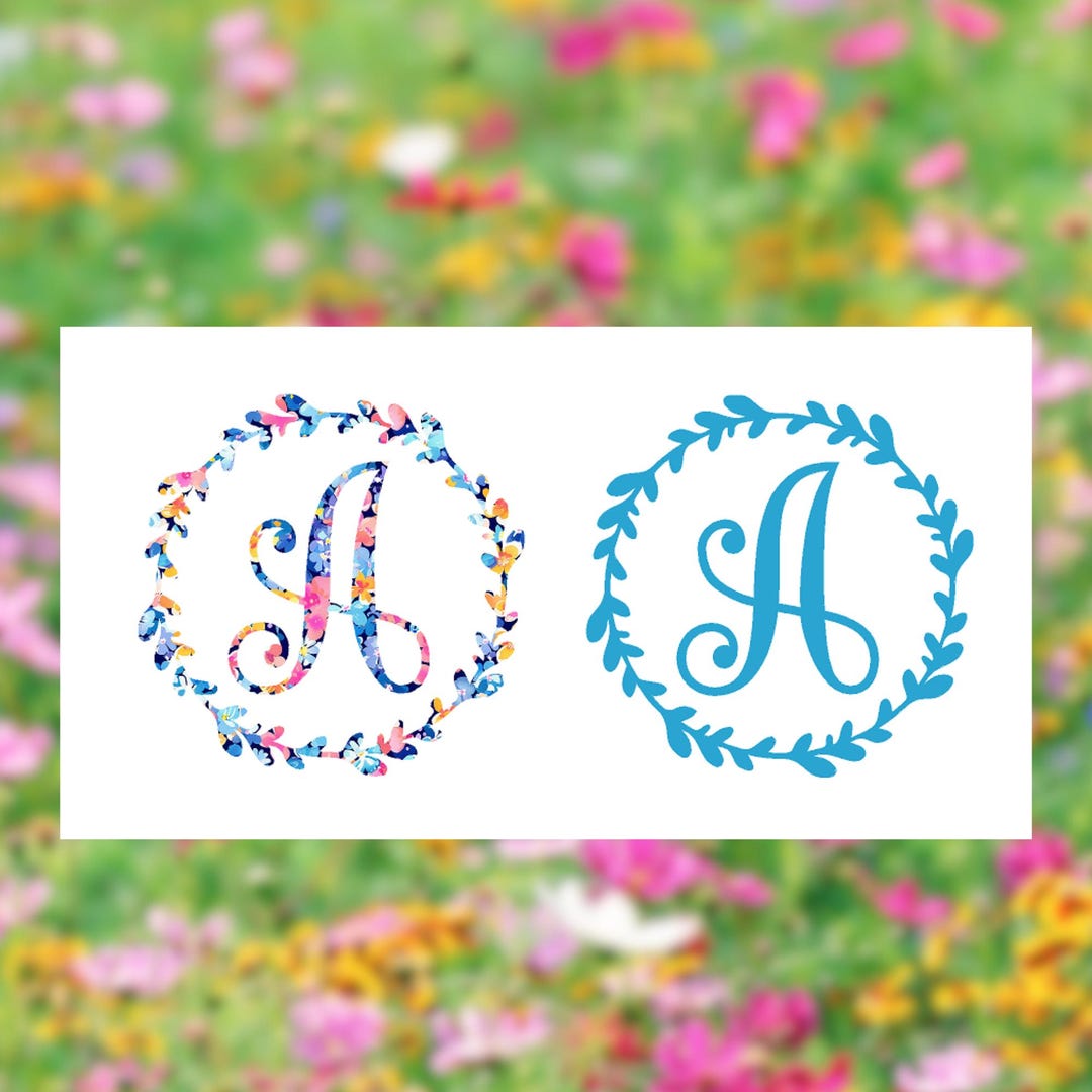 Single Letter Monogram Laptop Sticker | Monogram Laptop Decal | Custom ...