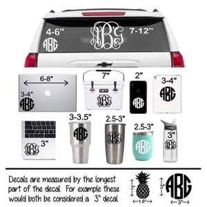 Sunflower Monogram Car Decal | Flower Monogram | Sunflower Custom Decal ...