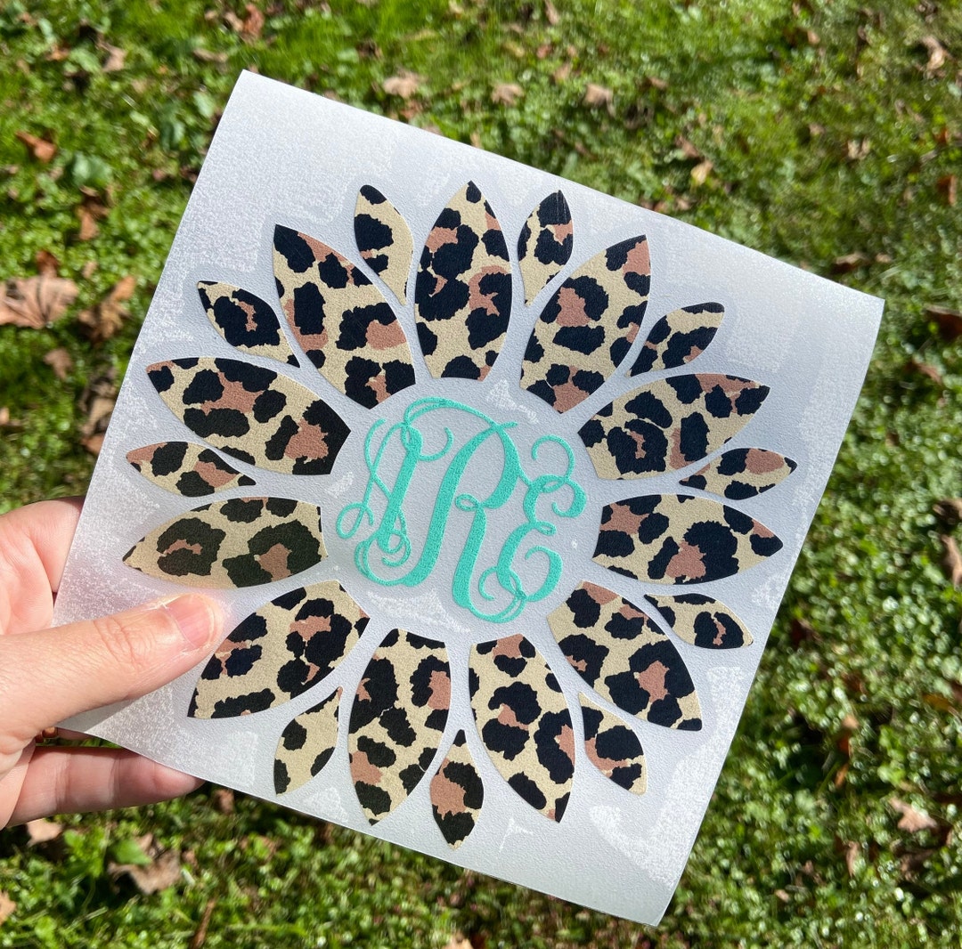 Sunflower Monogram Car Decal | Flower Monogram | Sunflower Custom Decal ...