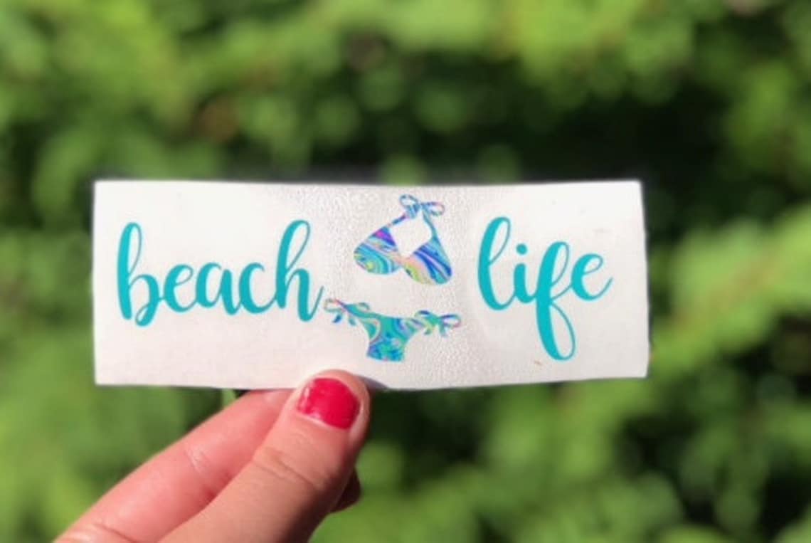 Beach Life Decal Beach Sticker Bikini Decal Sticker - Etsy