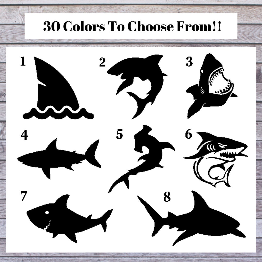 Shark Decal, Shark Sticker, Shark Kids Decal, Shark Tumbler Decal ...