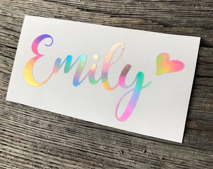 Holographic Name Sticker for Tumbler | Vinyl Name Decal | Custom Name ...