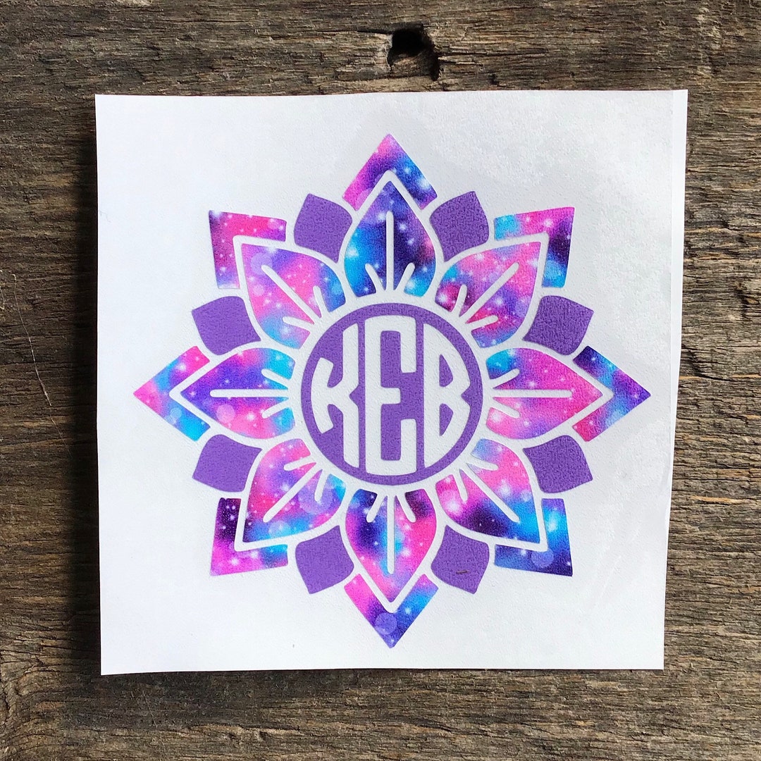 Flower Monogram Car Decal Sticker | Flower Monogram Tumbler Decal ...