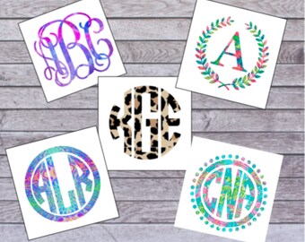 Monogram Laptop Decal Monogram Laptop Sticker Monogram | Etsy