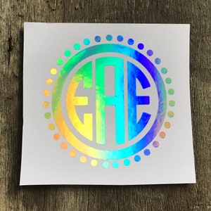 Holographic Sticker | Monogram Car Decal | Holographic Monogram Sticker ...