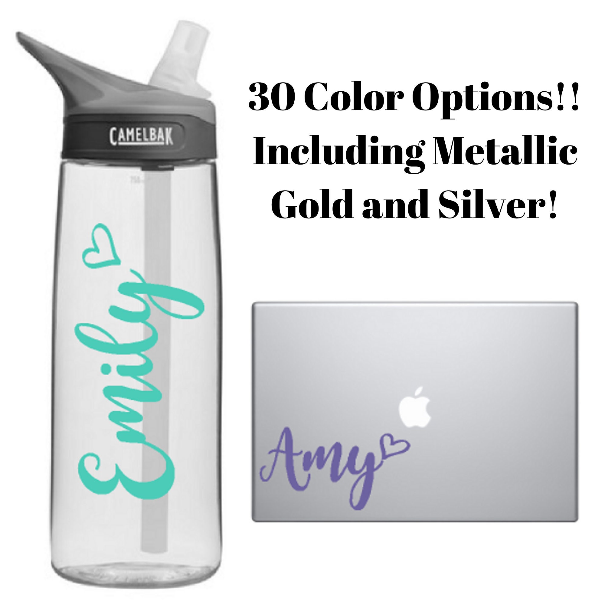 Custom Vinyl Name Decal With Heart Name Decal for Tumbler - Etsy