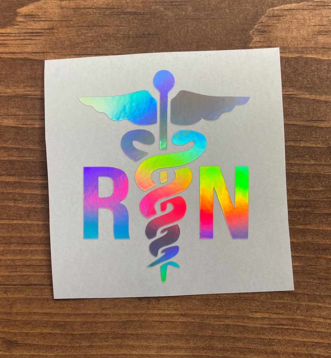 Holographic Nurse Decal, RN Decal, RN Sticker, Nurse Sticker ...