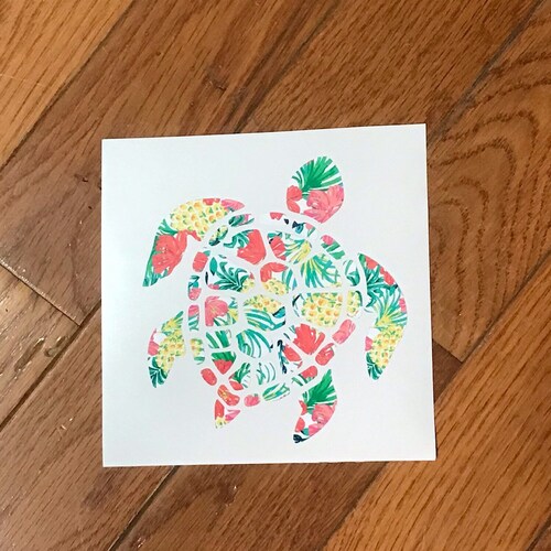 Sea Turtle Floral Sticker Decal - Etsy