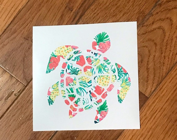 Holographic Sea Turtle Decal for Tumbler VSCO Turtle Sticker | Etsy