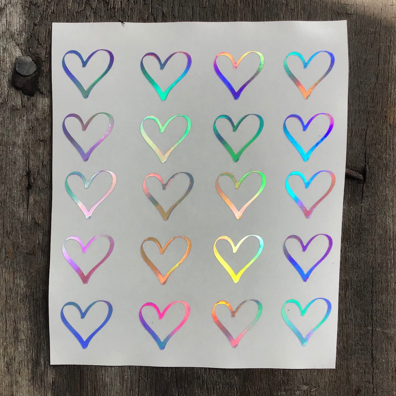 Holographic Heart Decal Sticker Sheet, Heart Decals, Heart Stickers ...